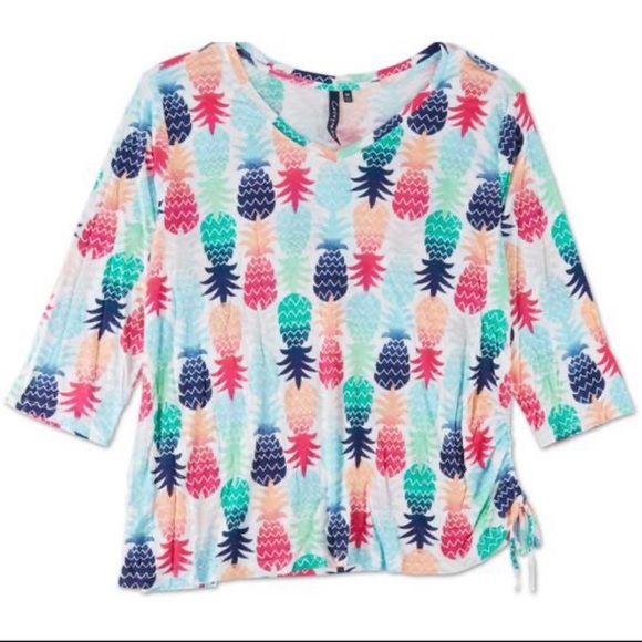 Casey Key | Tops | Nwt Casey Key Womens Petite Pineapple Print Top ...